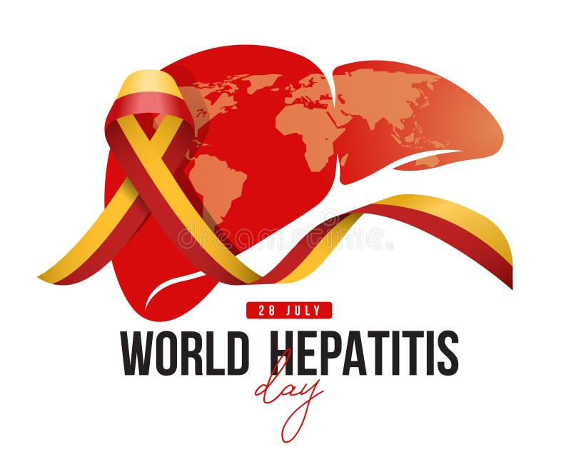 World Hepatitis Day - Red and Yellow Hepatitis Awareness Ribbon on ...