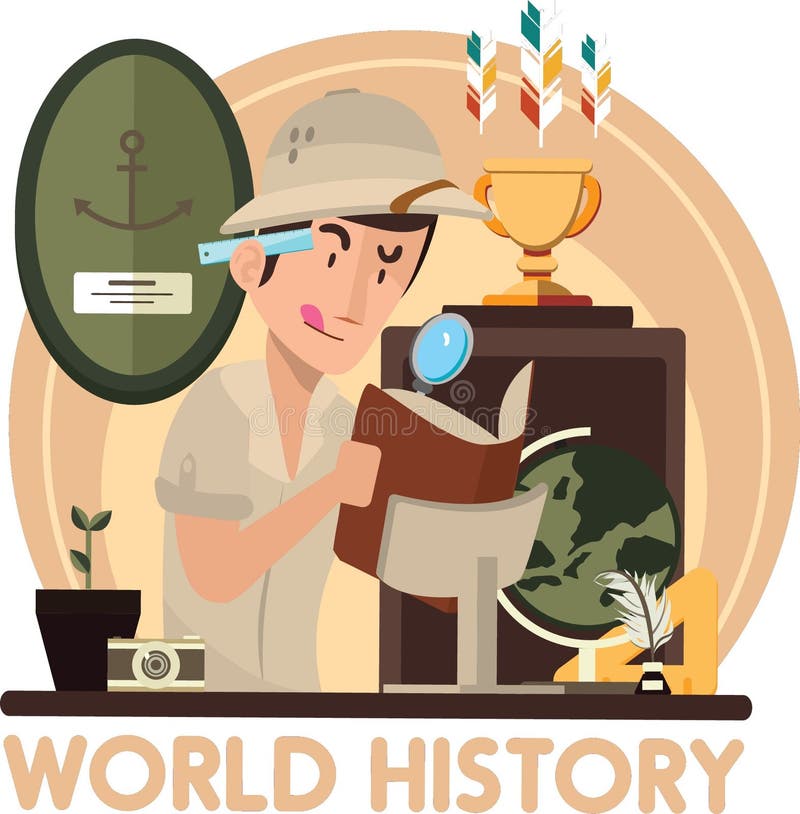 World History Concept. Vector Illustration Decorative Design Stock ...