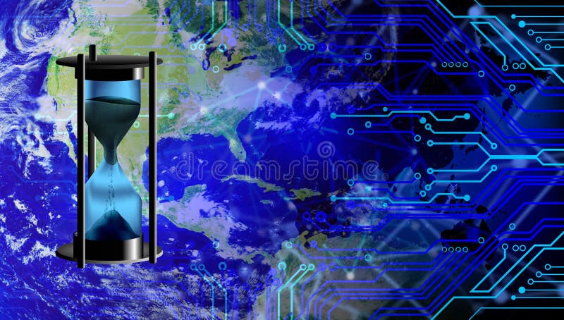 World Hourglass Time Hour Isolated with Technology Background. Stock ... World Hourglass Time Hour Isolated with Technology Background. Stock ...