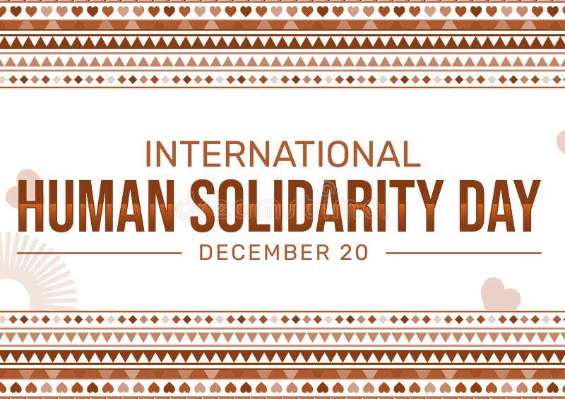 World Human Solidarity Day Background Design with Heart Shapes Inside ...