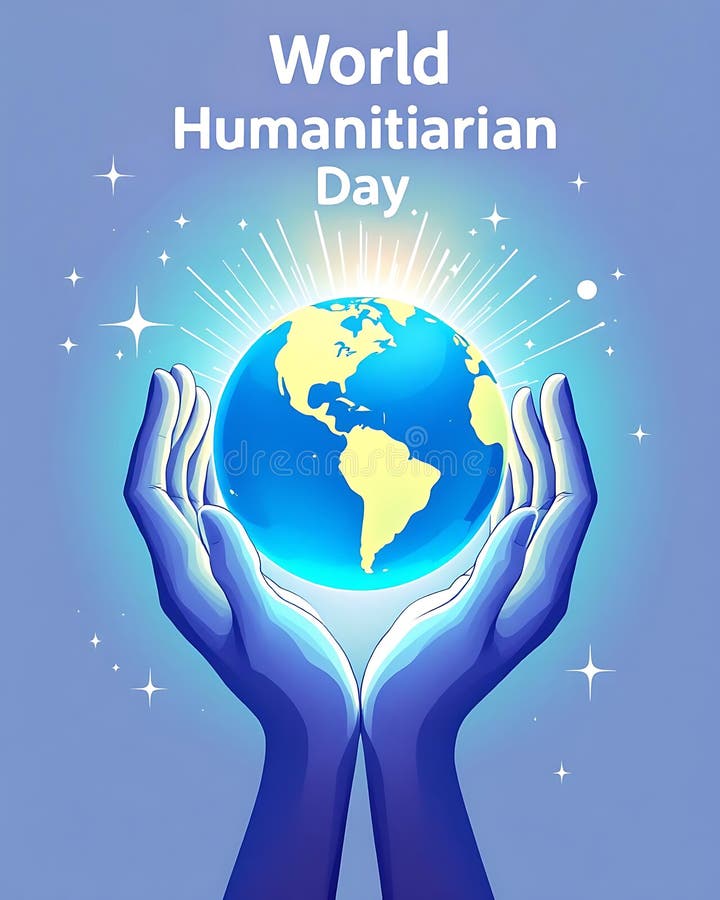 World Humanitarian Day Celebration with Earth Held by Glowing Hands ...