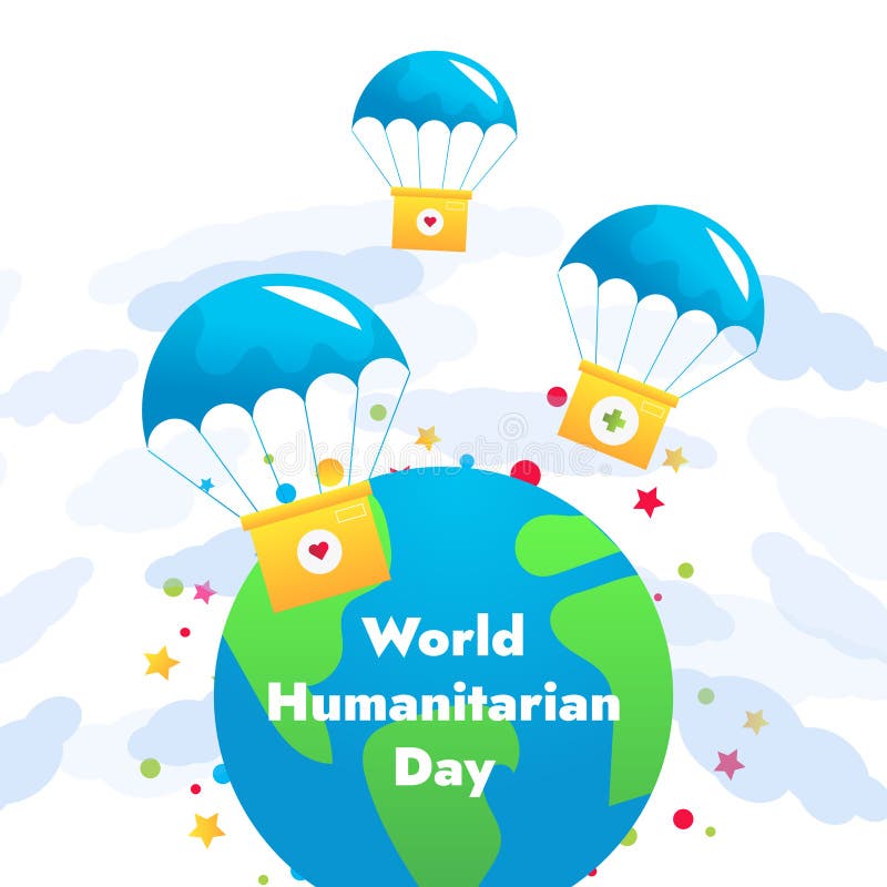 World Humanitarian Day Flat Cartoon Vector Illustration Stock Vector ...