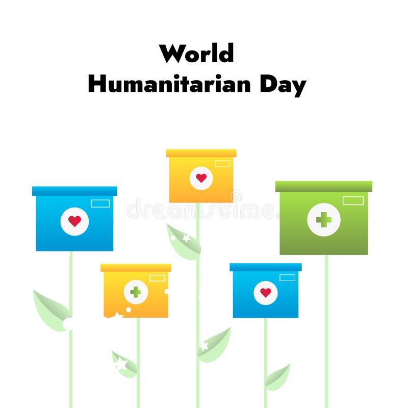 World Humanitarian Day Flat Cartoon Vector Illustration Stock Vector ...