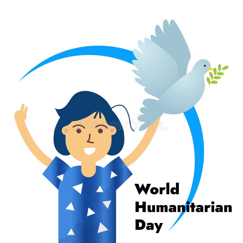World Humanitarian Day Flat Cartoon Vector Illustration Stock Vector ...
