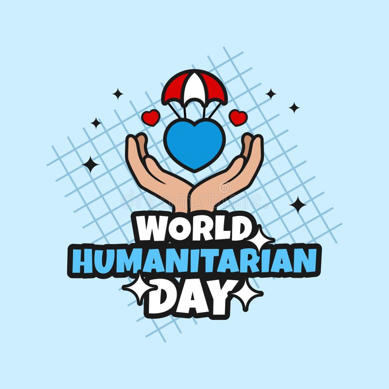 World Humanitarian Day Groovy Vector Design Stock Vector - Illustration ...
