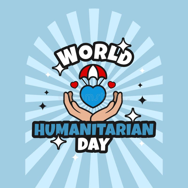 World Humanitarian Day Groovy Vector Design Stock Vector - Illustration ...