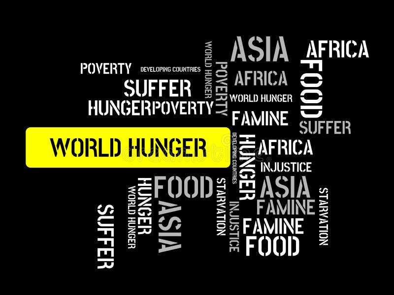 WORLD HUNGER - Image with Words Associated with the Topic FAMINE, Word ...