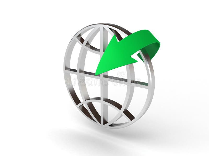 World icon and arrow stock illustration. Illustration of symbol - 12662028