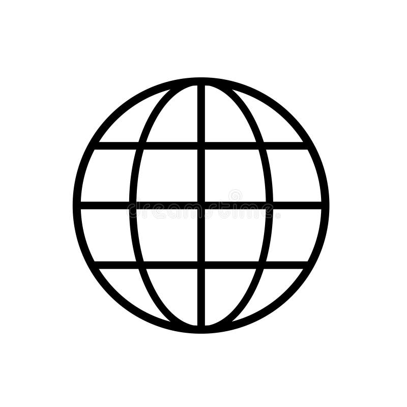 World Icon Black on White Background Vector Stock Vector - Illustration ...