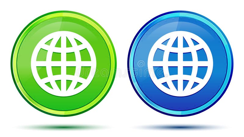 World Icon Creative Natural Round Button Set Illustration Stock Vector ...