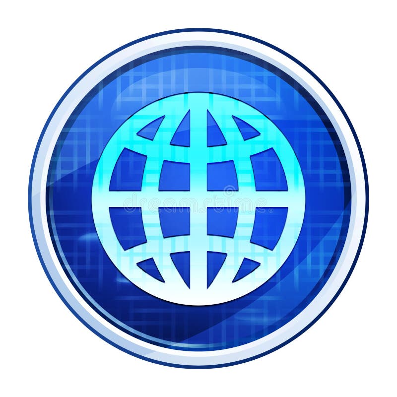 World Icon Futuristic Blue Round Button Vector Illustration Stock ...