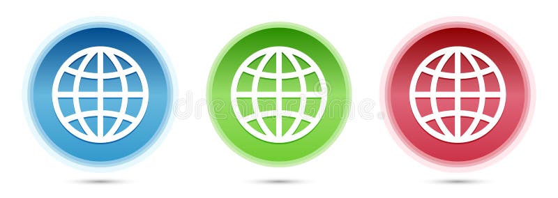 World Icon Glass Round Buttons Set Illustration Stock Vector ...