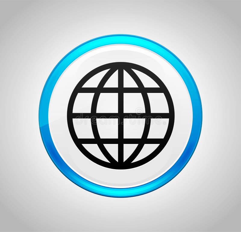 World Icon Round Blue Push Button Stock Illustration - Illustration of ...
