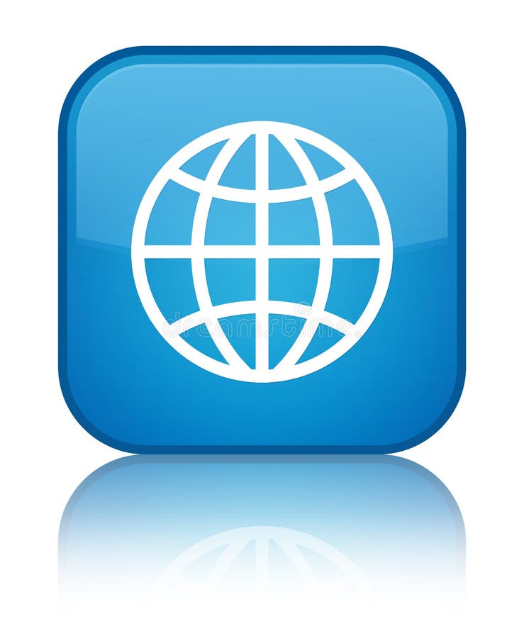 World Icon Special Cyan Blue Square Button Stock Illustration ...