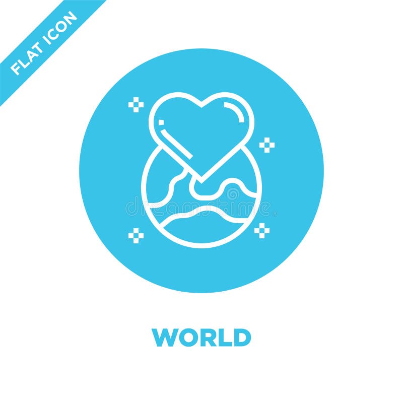 World Icon Vector from Space Collection. Thin Line World Outline Icon ...