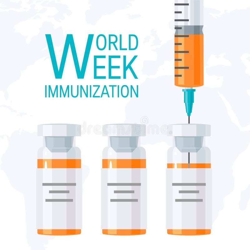 World Immunization Week Concept, Flat Vector Design Stock Vector ...
