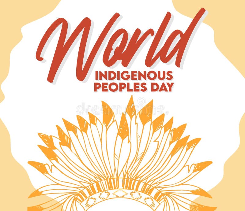 World Indigenous Peoples Day Background Template Hand Drawn Cartoon ...