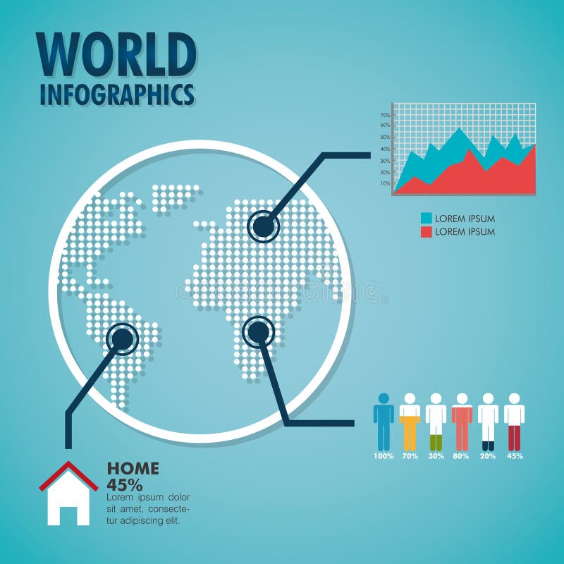 World infographic design. stock vector. Illustration of graph - 58873356