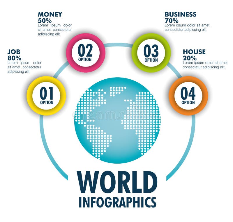 World infographic design. stock vector. Illustration of graph - 58873356