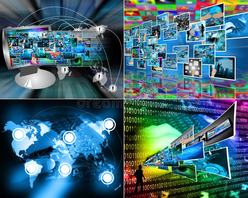 World of internet stock illustration. Illustration of interaction ...