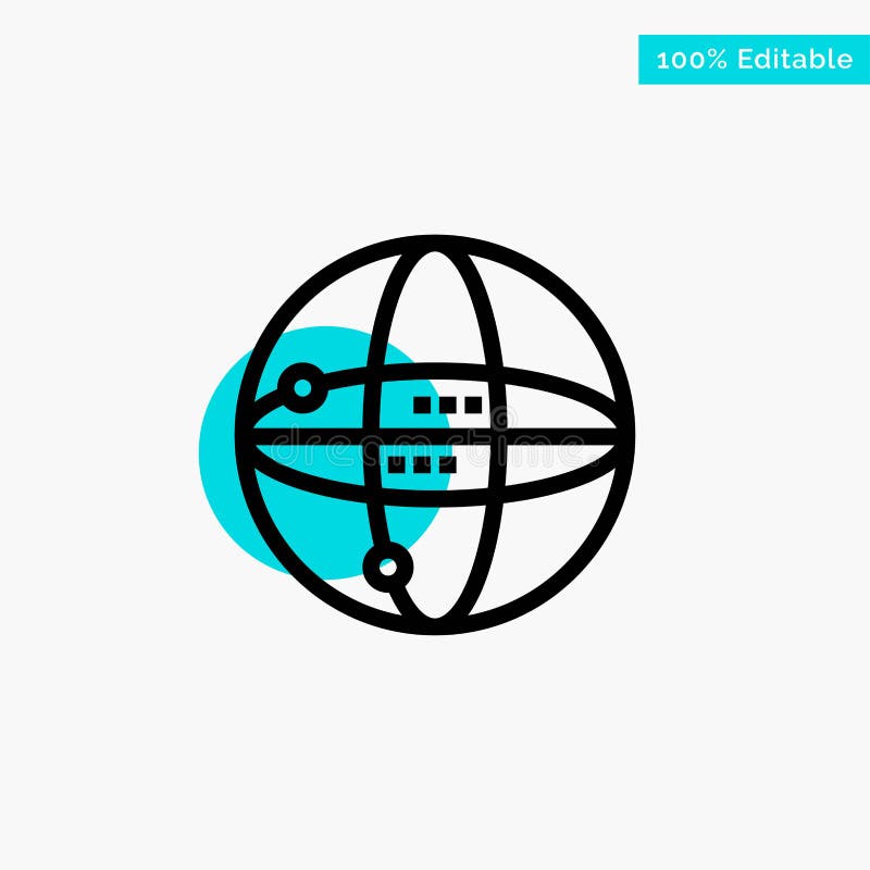 World, Internet, Computing, Globe Turquoise Highlight Circle Point Vector Icon Stock Vector ...