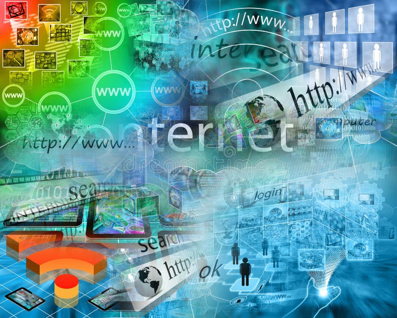 World of internet stock illustration. Illustration of interface - 65088612