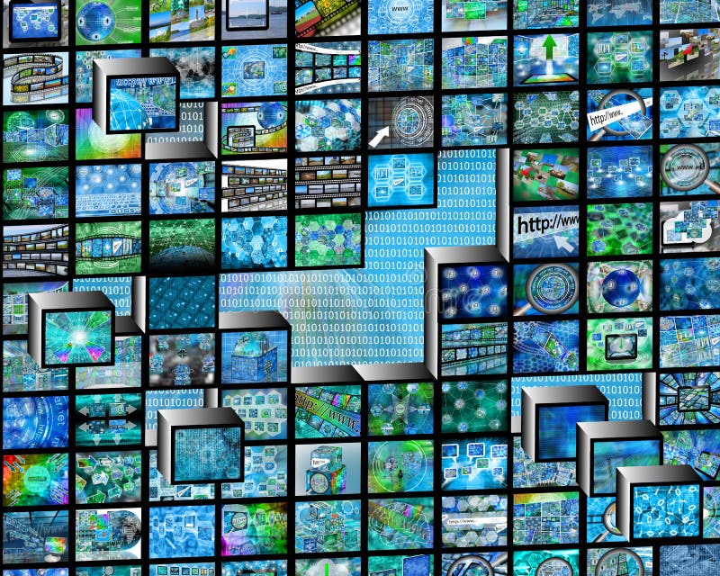 World of internet stock illustration. Illustration of monitor - 94580471