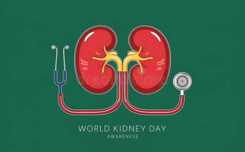 World Kidney Day Awareness Banner with Stethoscope Illustration Stock ...