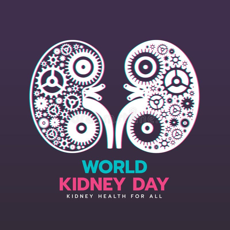 World Kidney Day - White Kidney Sign with Gears on Dark Background ...