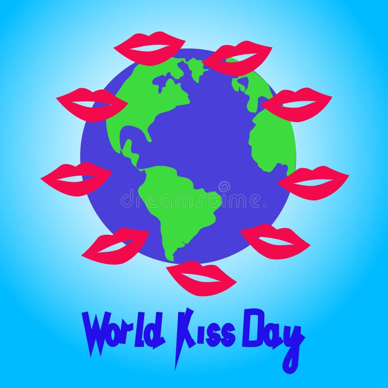 World Kiss Day Vector Image in Flat Style Stock Vector - Illustration ...