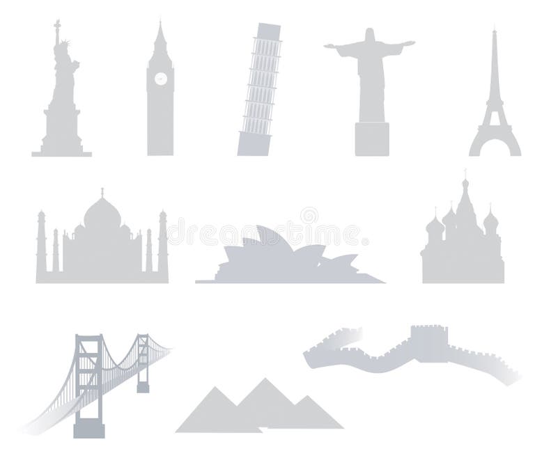 Isolated Italian Famous Landmarks Stock Illustrations – 387 Isolated ...