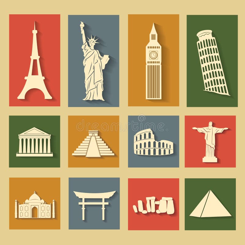 Famous European landmarks stock vector. Illustration of venetian - 32203533