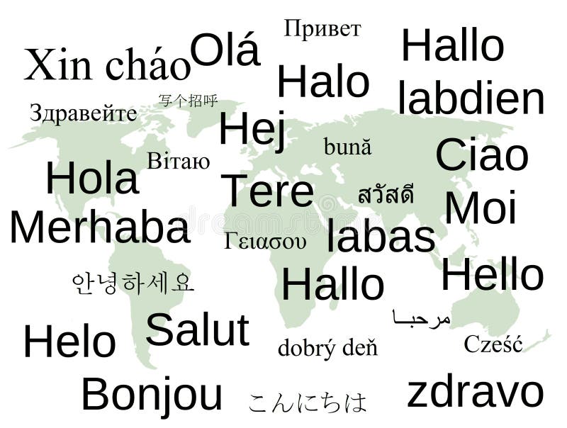 The Word Hello Written in Different World Languages Stock Illustration ...