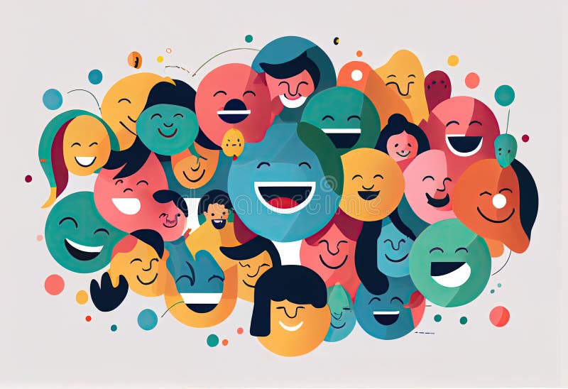 World Laughter Day Flat Colored Design of Happy People, Graphic Design ...