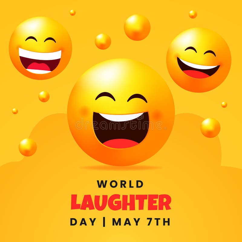 World Laughter Day May 7th with Laugh Emoticons Illustration Stock ...
