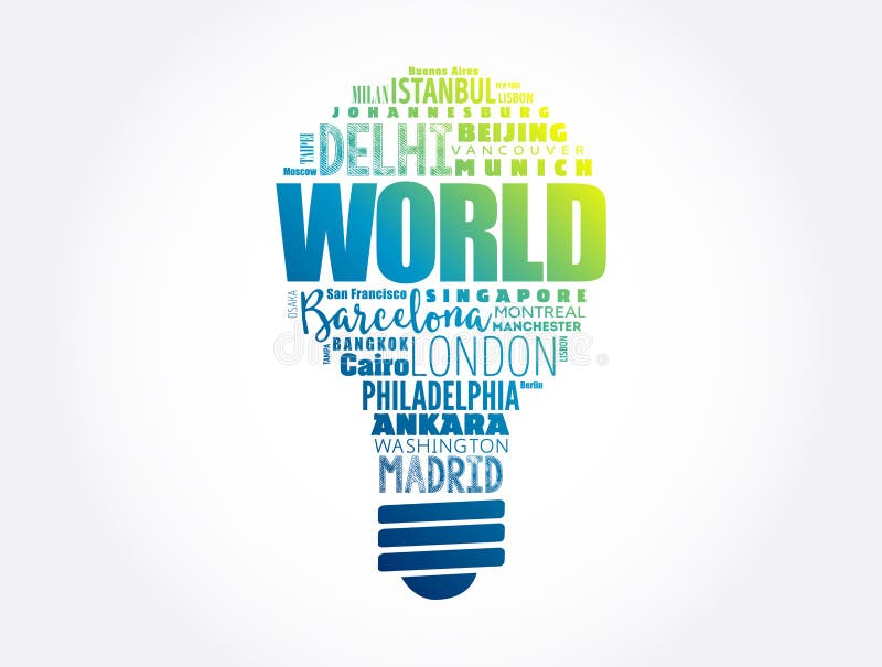 The world in light bulb stock photo. Image of business - 21139726