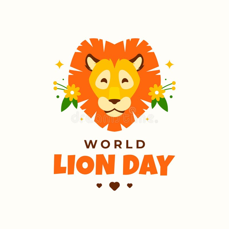World Lion Day Design Illustration Collection Stock Vector ...