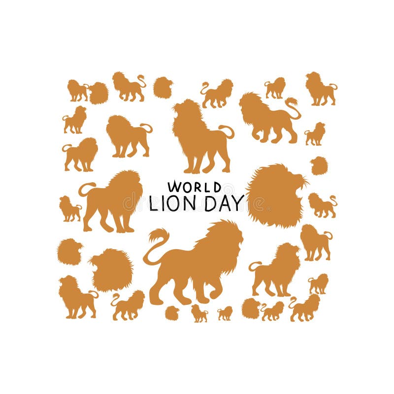 World Lion Day Free Vector Illustration Stock Illustration ...