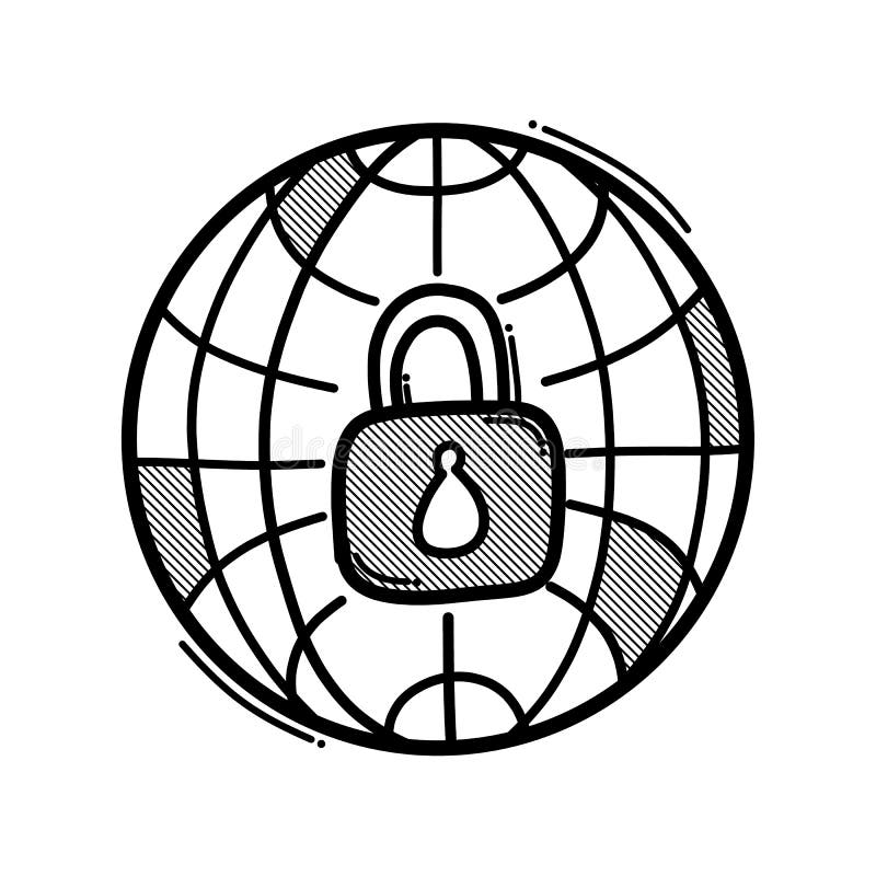 Lock Doodle Vector Icon. Drawing Sketch Illustration Hand Drawn Line ...