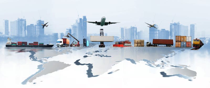 The World Logistics Background or Transportation Stock Illustration ...