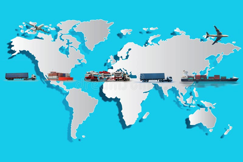 The World Logistics Background or Transportation Stock Illustration ...