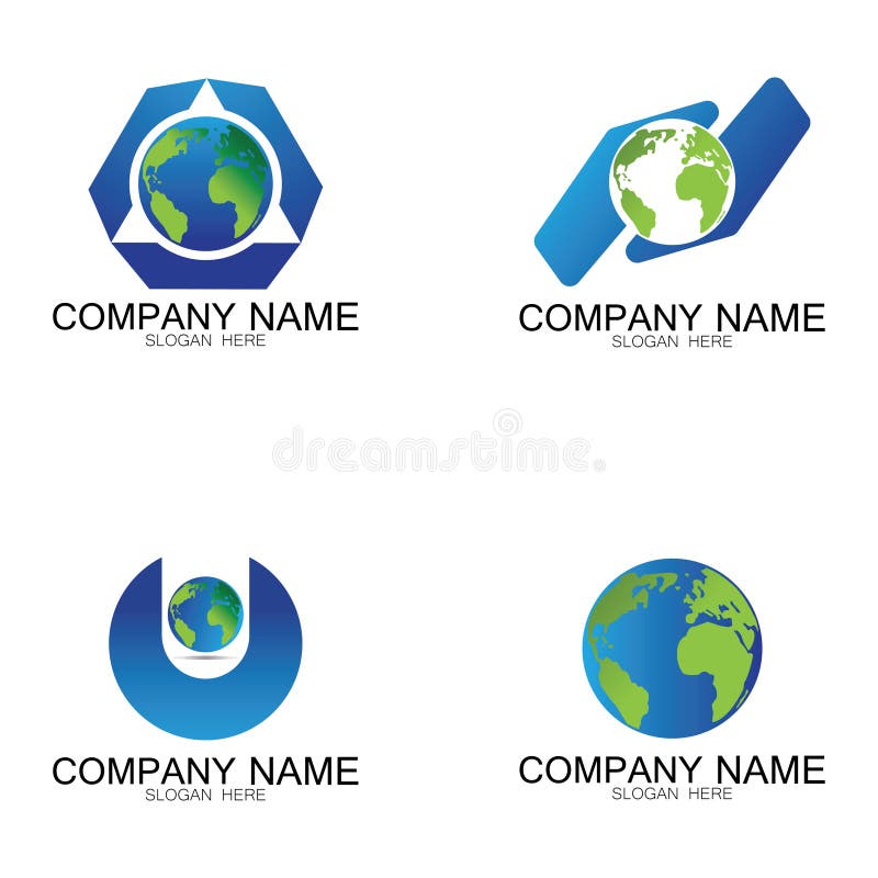 World Logo Designs Vector Icon Stock Vector - Illustration of world ...
