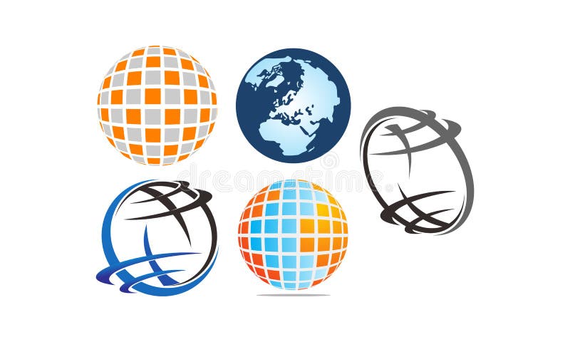 World Logo Template Set stock vector. Illustration of logo - 111477056