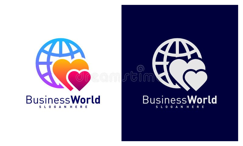 World Love Logo Vector Template, Creative World Logo Design Concepts ...