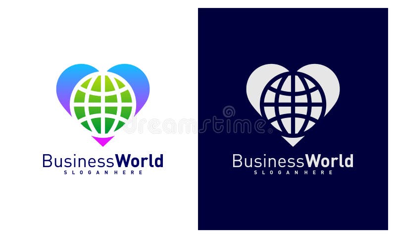 World Love Logo Vector Template, Creative World Logo Design Concepts ...