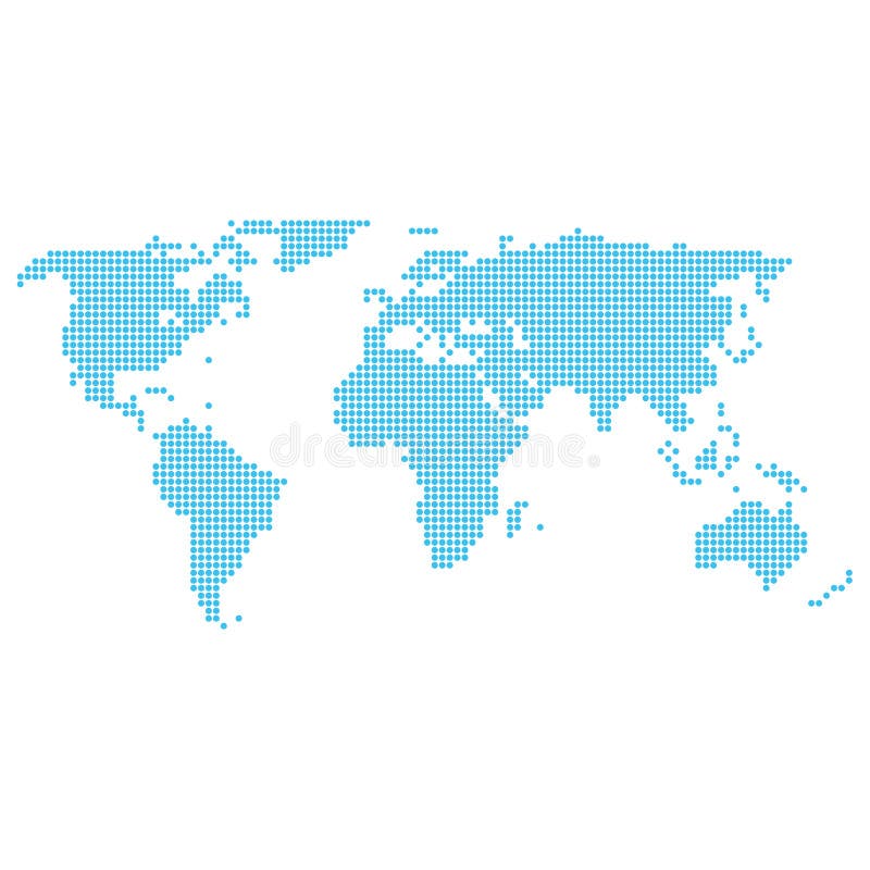 World made of blue dots stock illustration. Illustration of geography ...