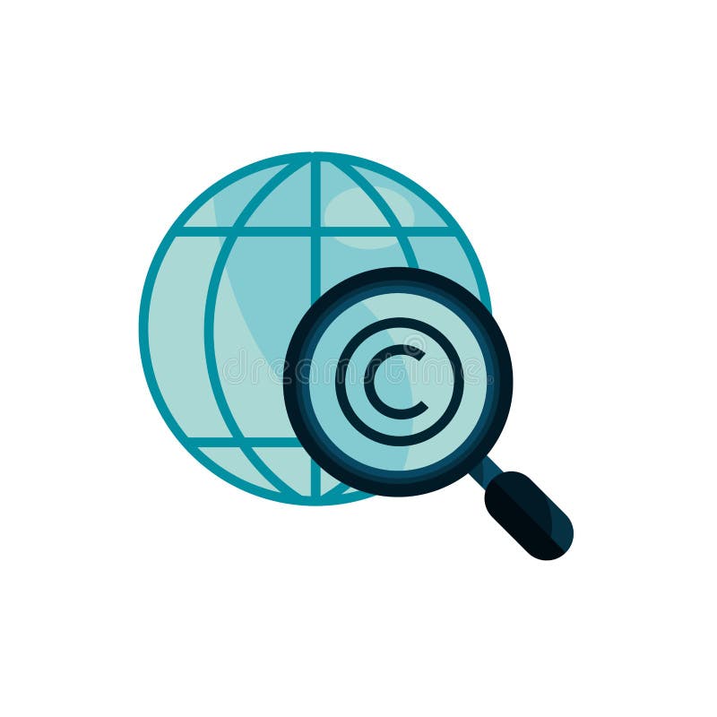 World Magnifier Property Intellectual Copyright Icon Stock Vector ...