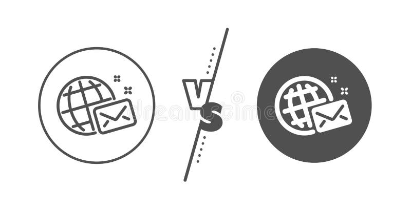World Mail Line Icon. Web Letter Sign. Vector Stock Vector ...