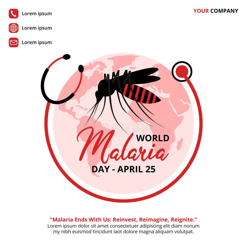 World Malaria Day Design with a Mosquito and the Earth Stock Vector ...