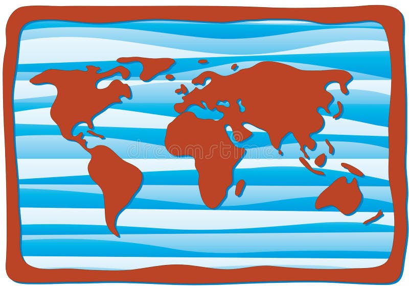 World map stock vector. Illustration of stylized, colors - 14772016